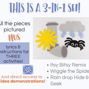 Itsy Bitsy Spider Felt Board Story flannel Board Eensy Weensy - Etsy