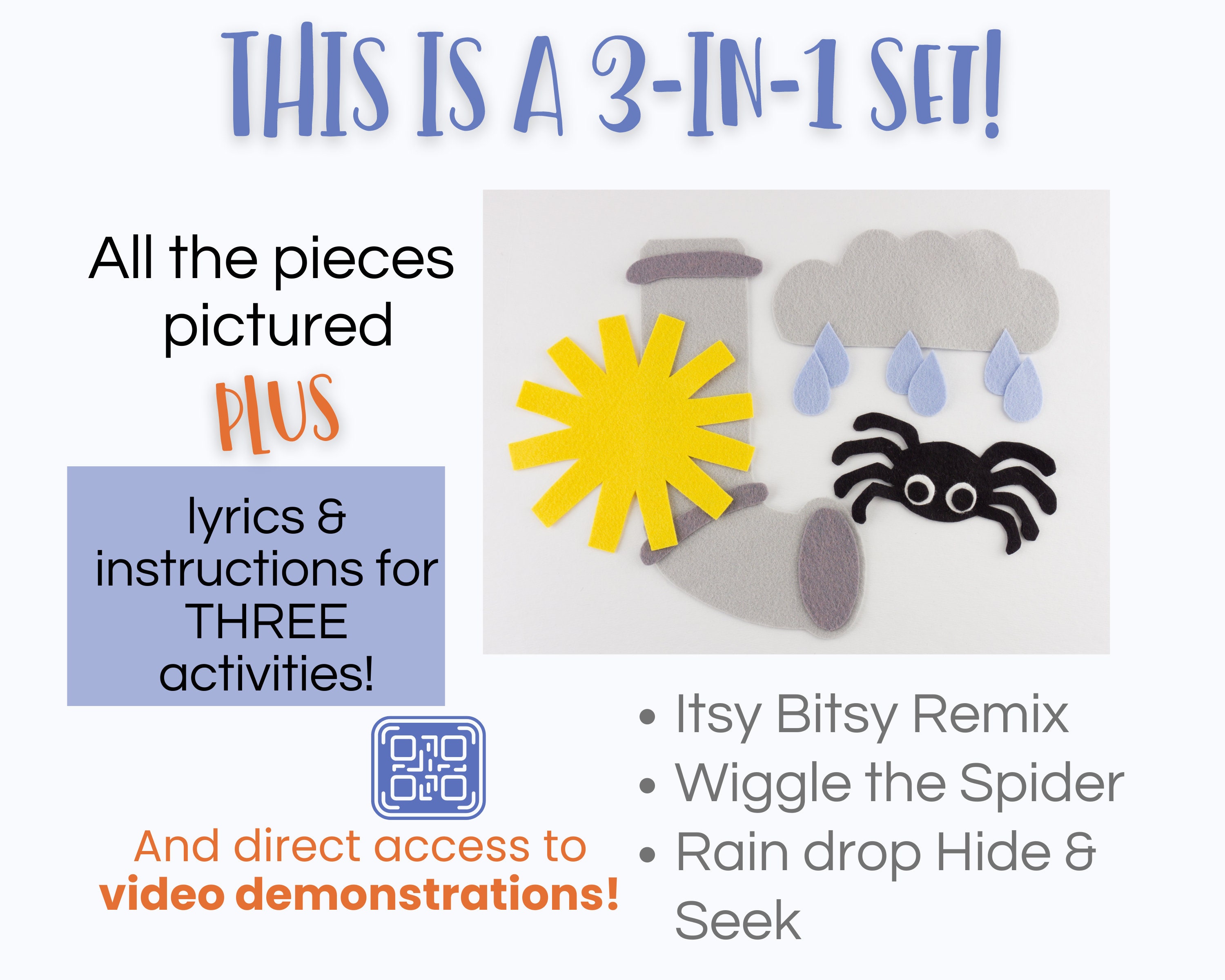 Itsy Bitsy Spider Felt Board Story flannel Board Eensy Weensy - Etsy