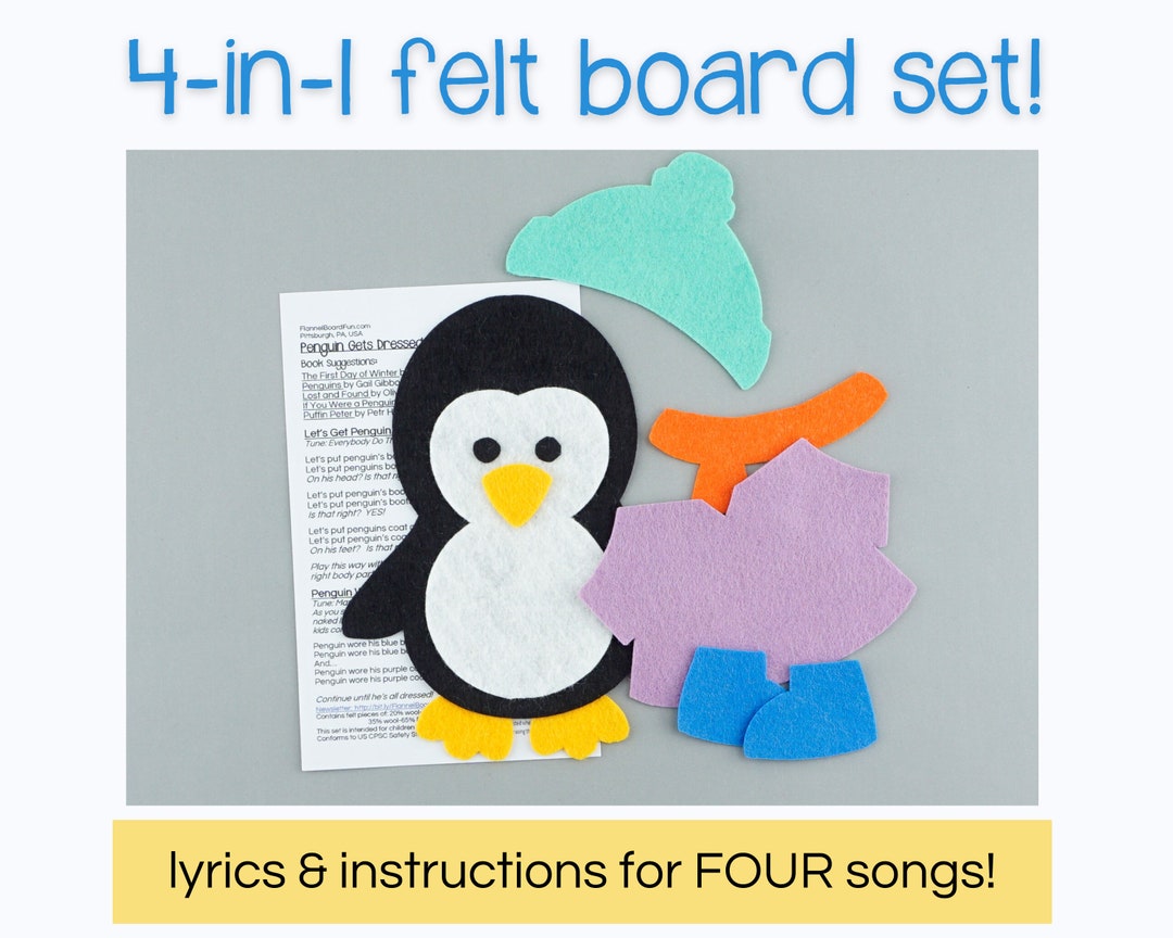Dress up Penguin Felt Board Set: Winter Circle Time Activity - Etsy