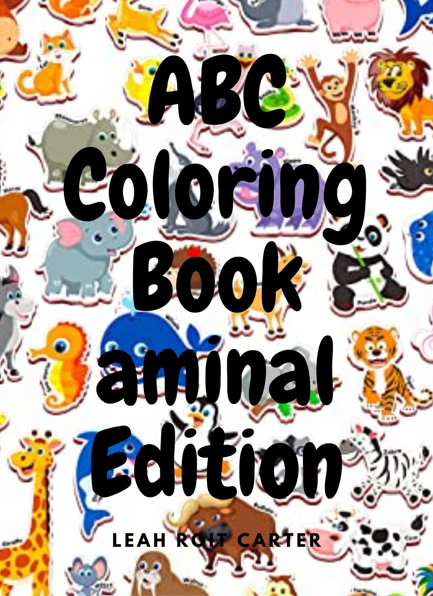 Printable childrens animal ABC coloing book PDF | Etsy