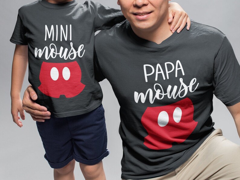 Papa Mouse Mini Mouse Svg Eps Cutting Files Duo Shirts , Matching ...