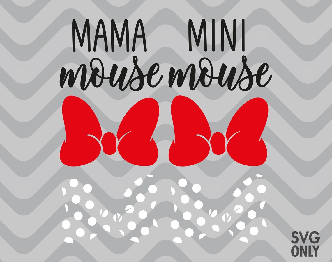 Mama Mouse Mini Mouse Svg Eps Cutting Files Duo Shirts - Etsy