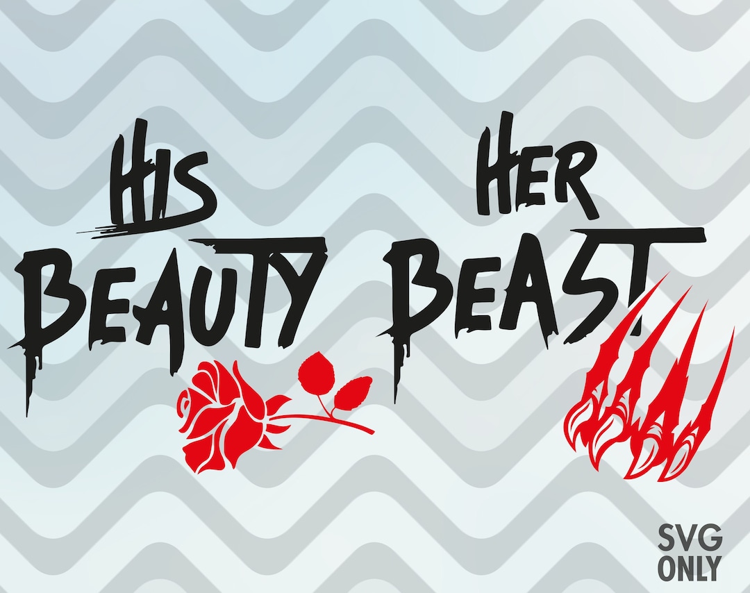 Her Beast His Beauty Svg Eps Cutting Files Duo Shirts , Belle Svg ...