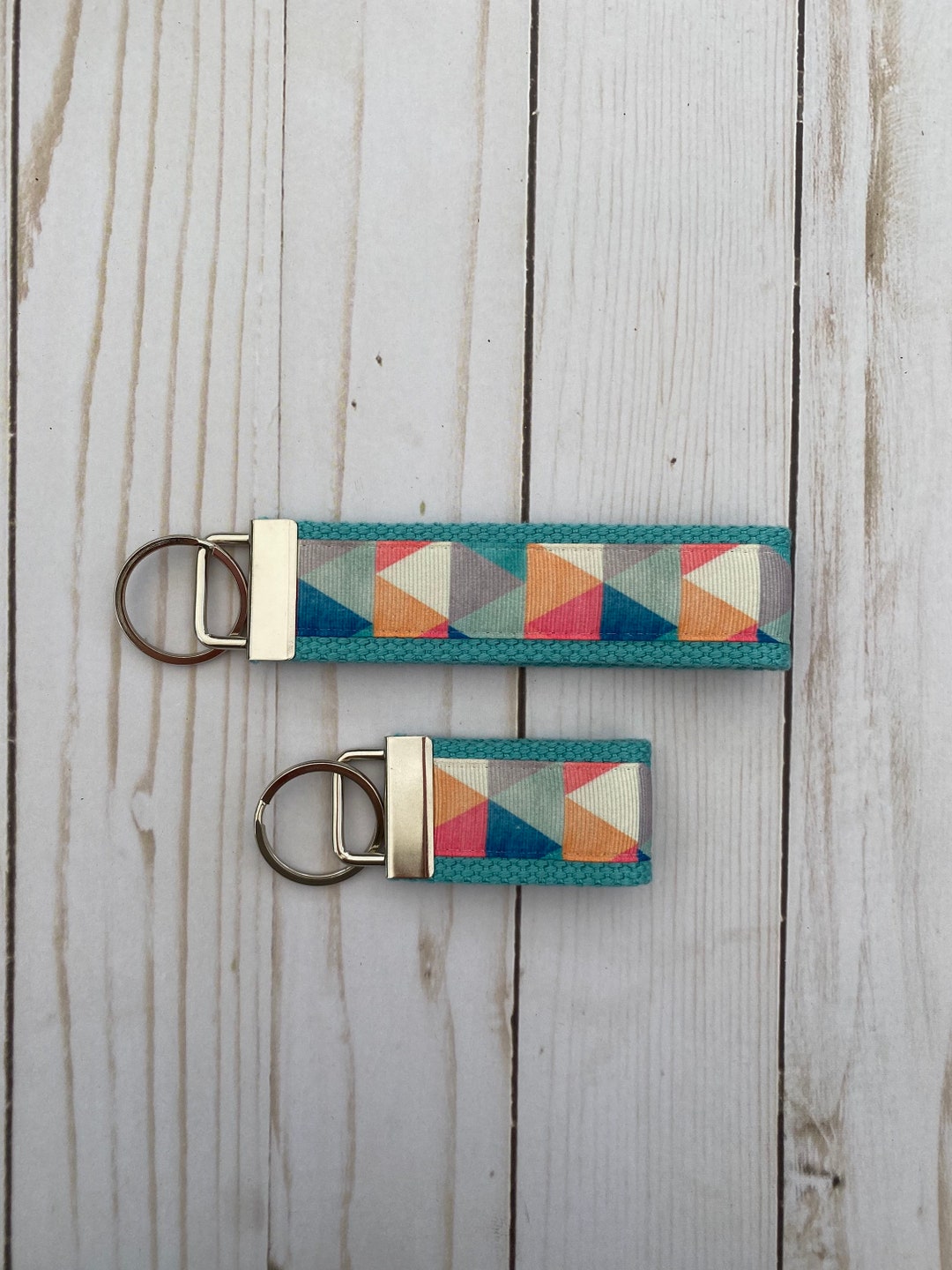 Geometric Triangle Ribbon Key Fob Wristlet/ Mini Key Fob - Etsy