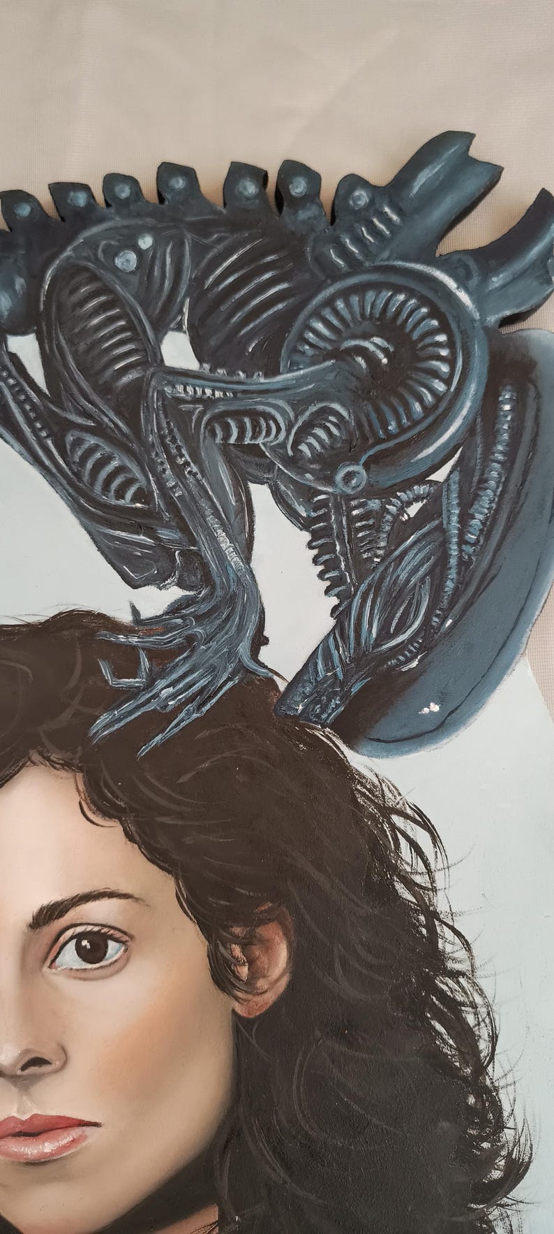 Alien – Portrait of Ellen Ripley With Xenomorph and Cat – Oil Painting ...