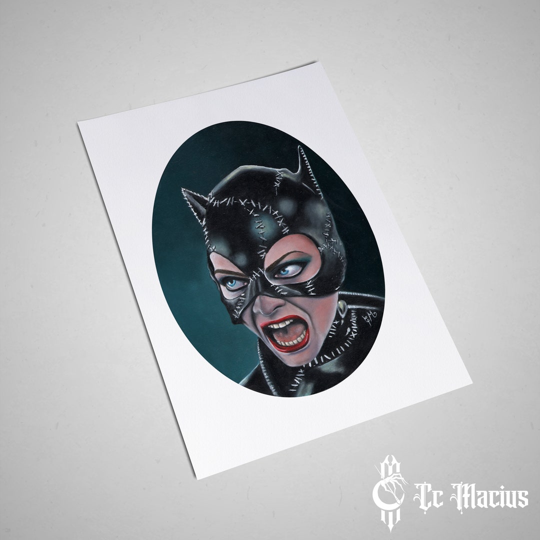 Cat Woman Art Print / Comic Book Poster Wall Art / Sheets/ Oil Painting ...
