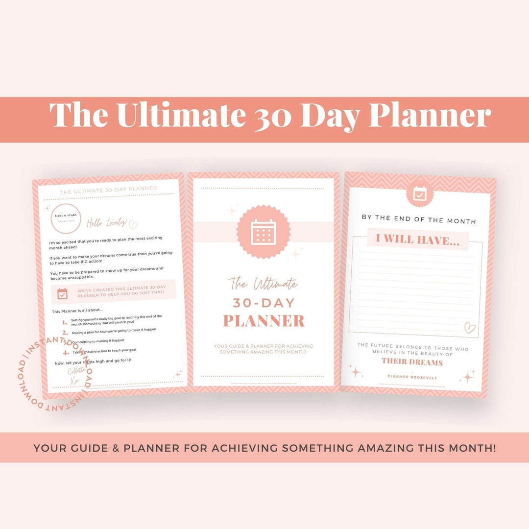 The Ultimate 30 Day Printable Undated Planner - Download and Print - Etsy