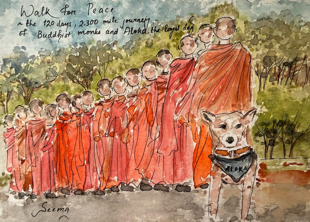 Buddhist Monks on Peace Walk - Etsy