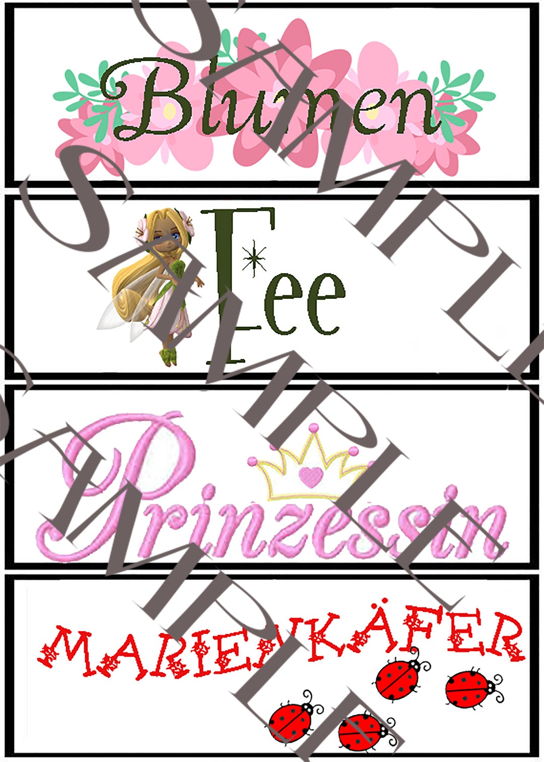 GERMAN Face Painting Signs Words Board JPEG Festivals Events Print Your ...