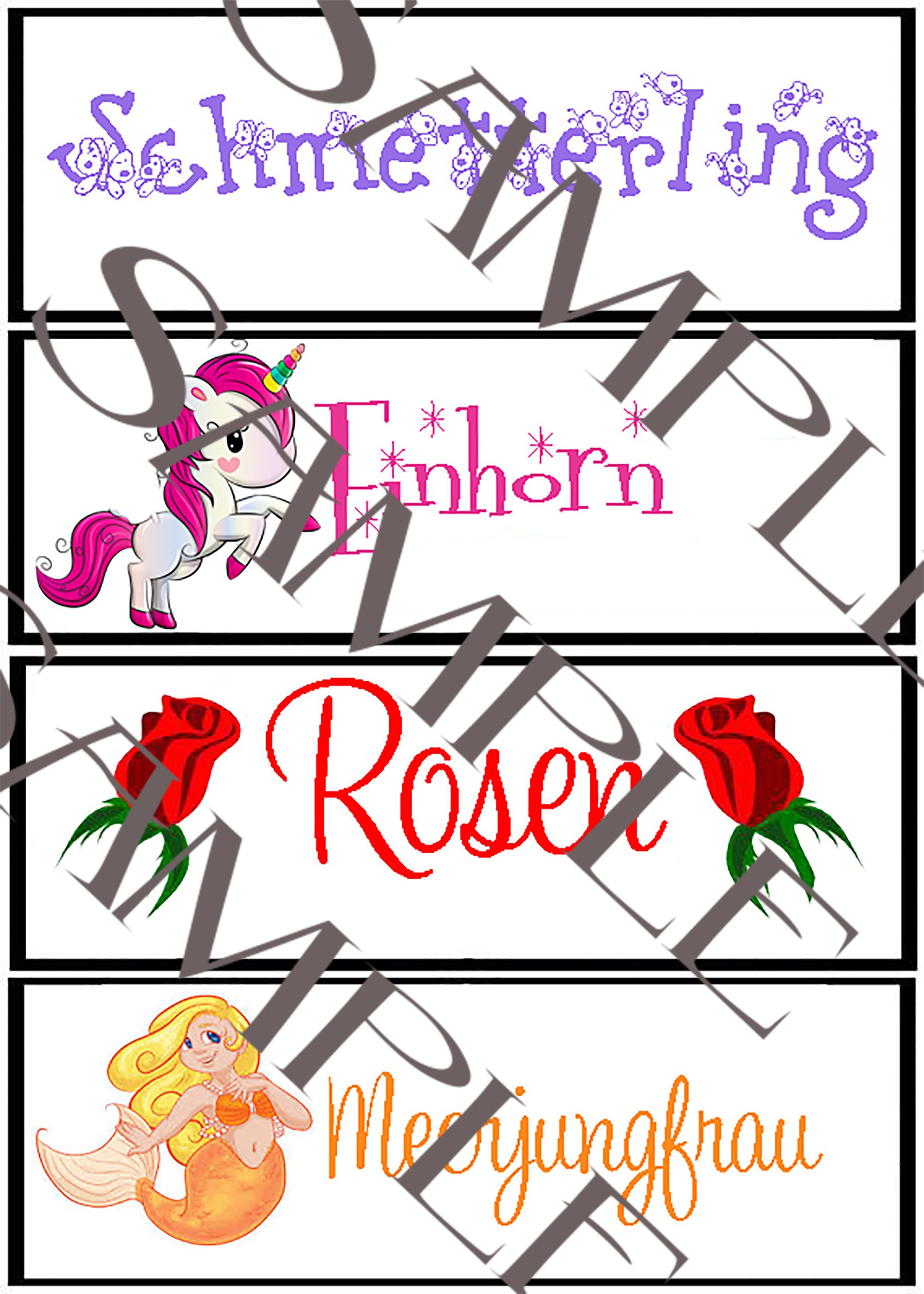 GERMAN Face Painting Signs Words Board JPEG Festivals Events Print Your ...