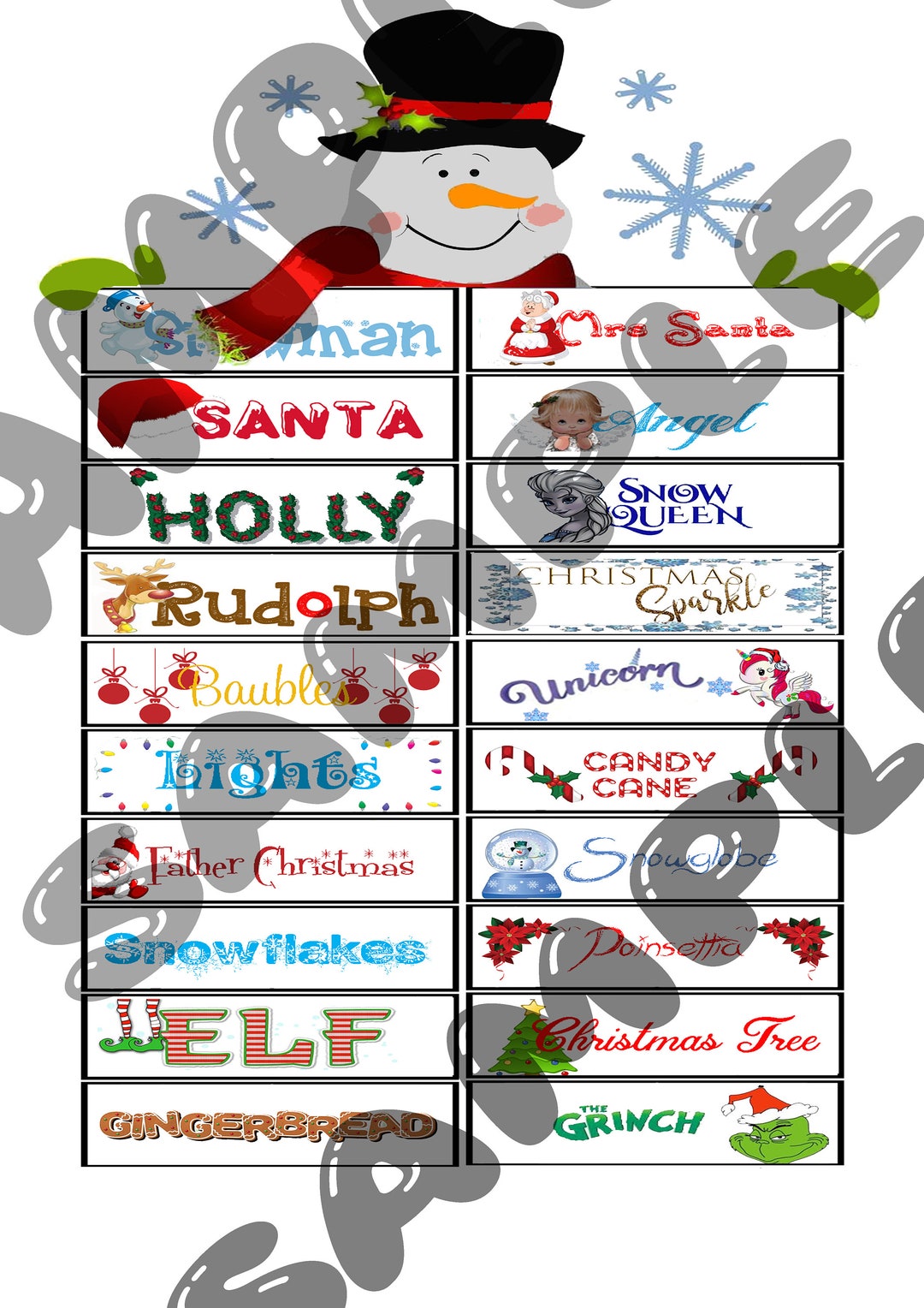 Face Painting Signs Words Board JPEG Festivals Events Print Your Own A4 ...