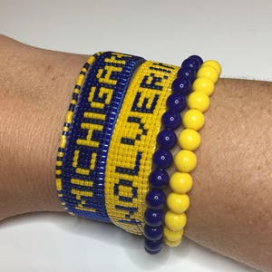 Michigan Wolverines Bracelet Wolverines Bracelet Michigan - Etsy