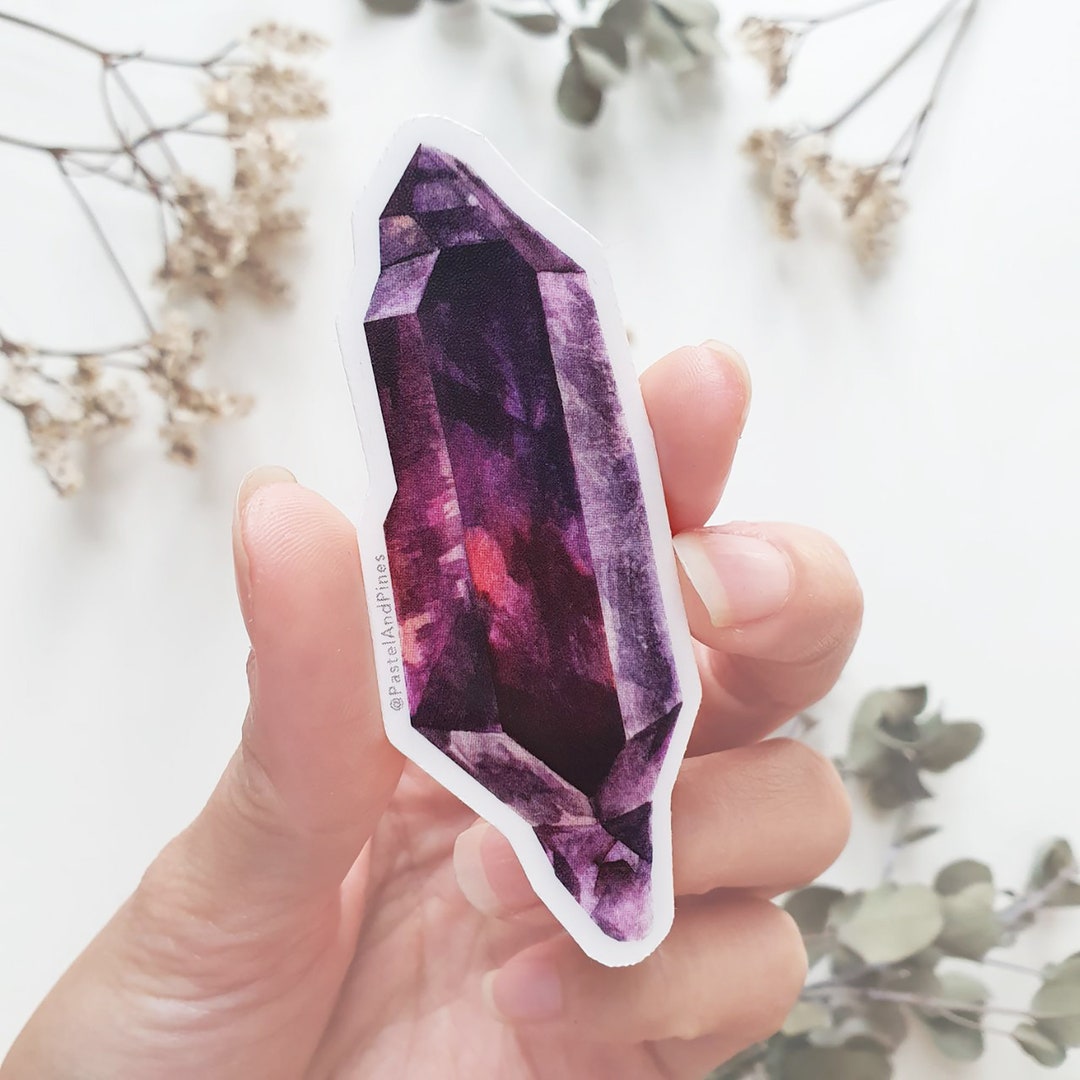 Amethyst Crystal Sticker, Stickers, Gem Stickers, Vinyl Stickers, Gift ...