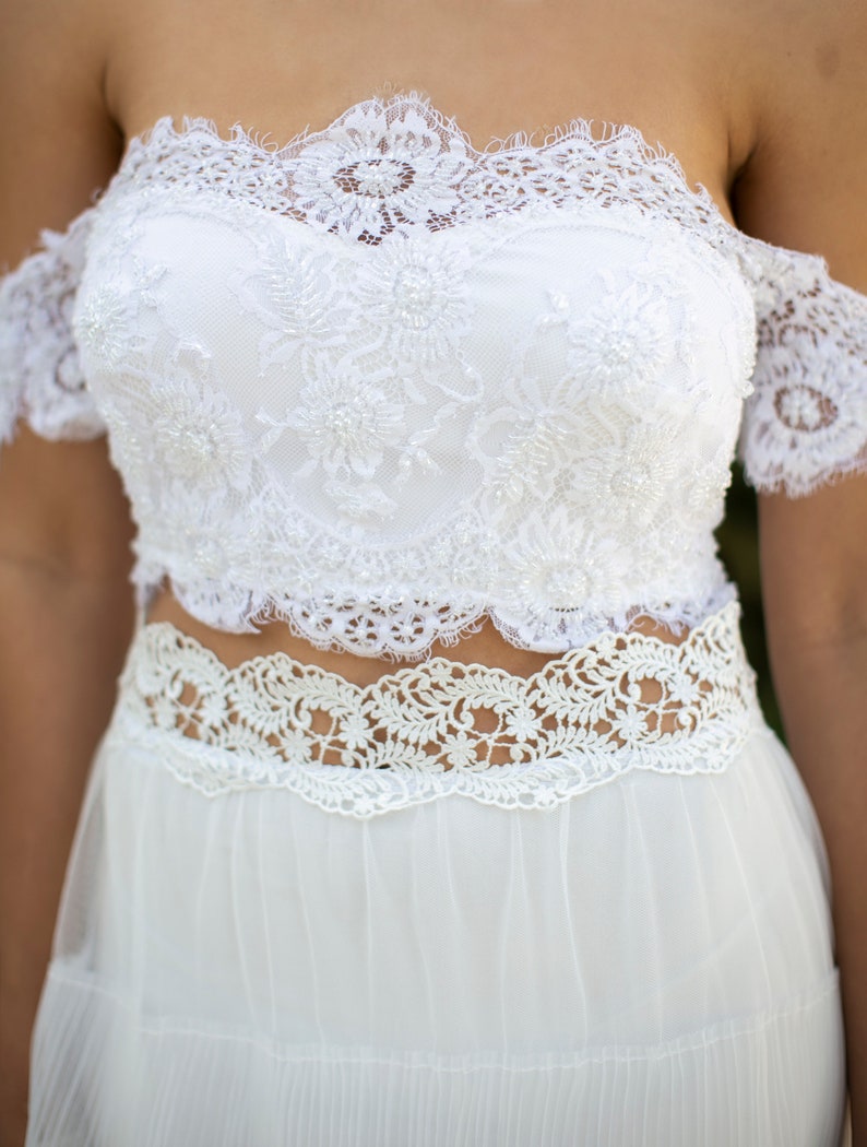 Bridal Separates Bridal Top Wedding Skirt Lace Bridal | Etsy Bridal Separates Bridal Top Wedding Skirt Lace Bridal | Etsy