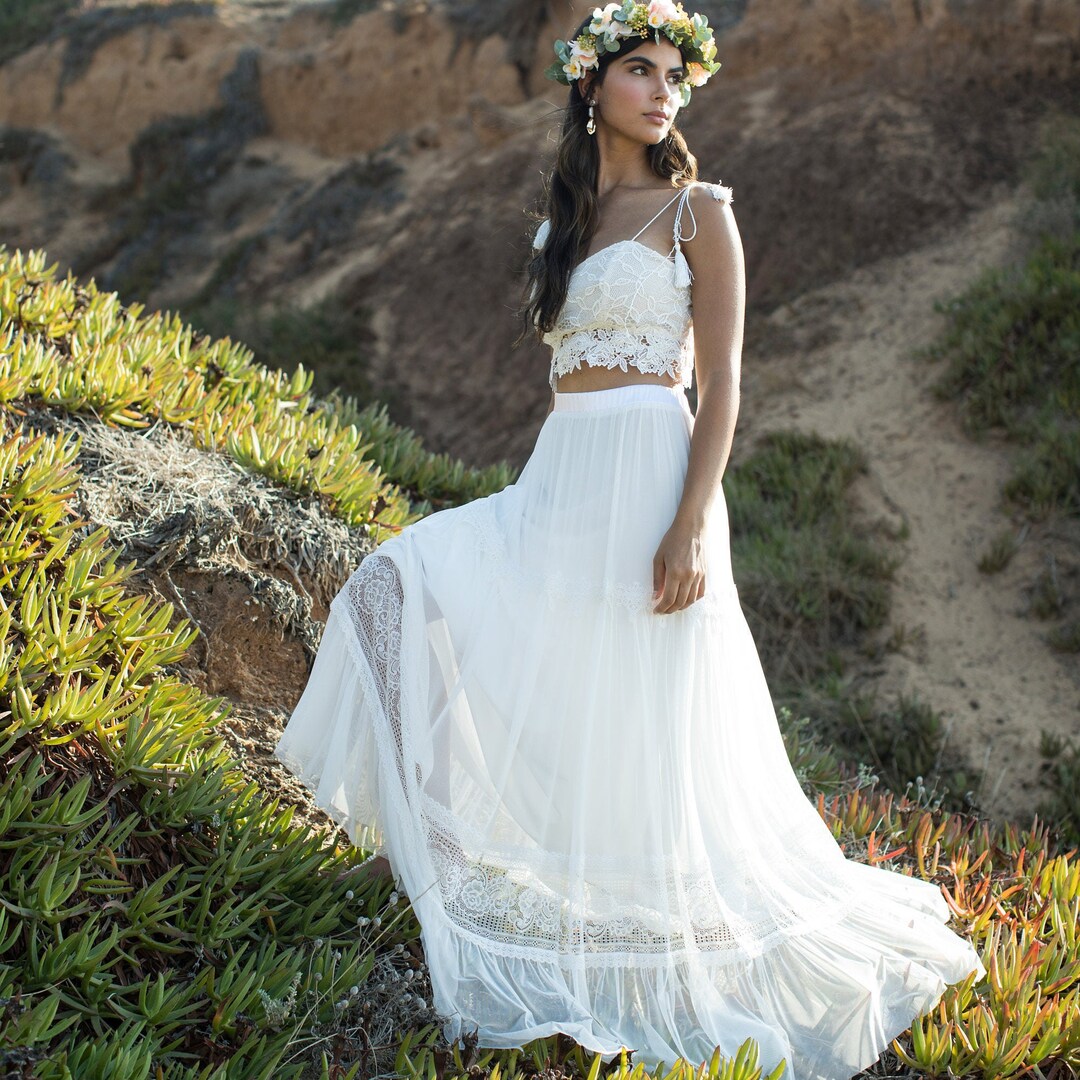 Boho Lace Wedding Crop Top, Bridal Separates, Beach Wedding - Etsy