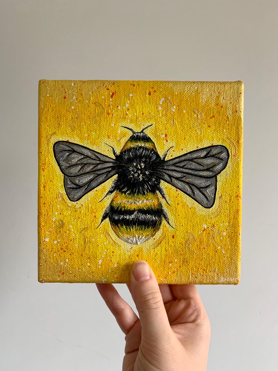 Original Bumblebee Oil Painting on Canvas - Etsy