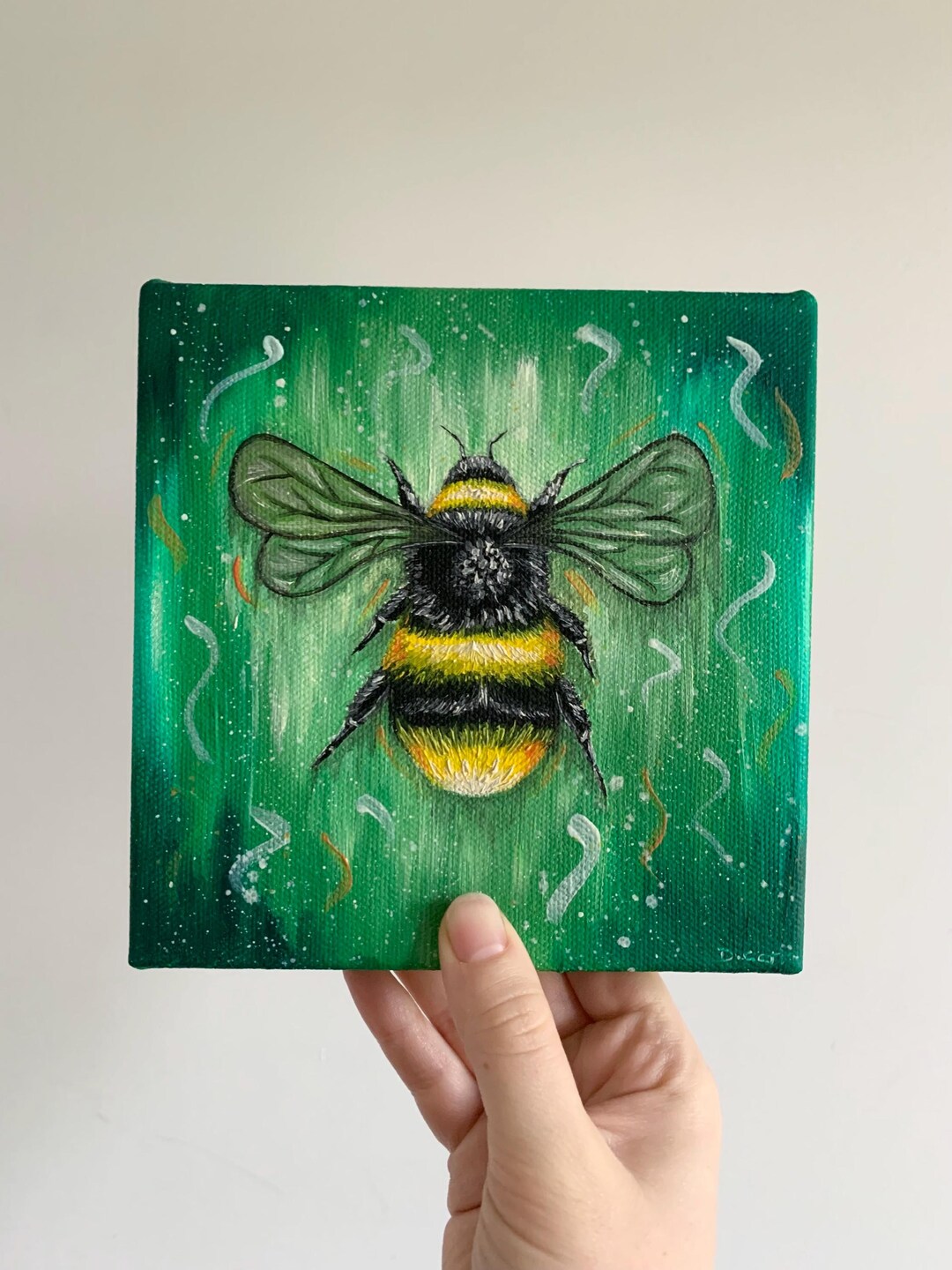 Original Bumblebee Oil Painting on Canvas - Etsy