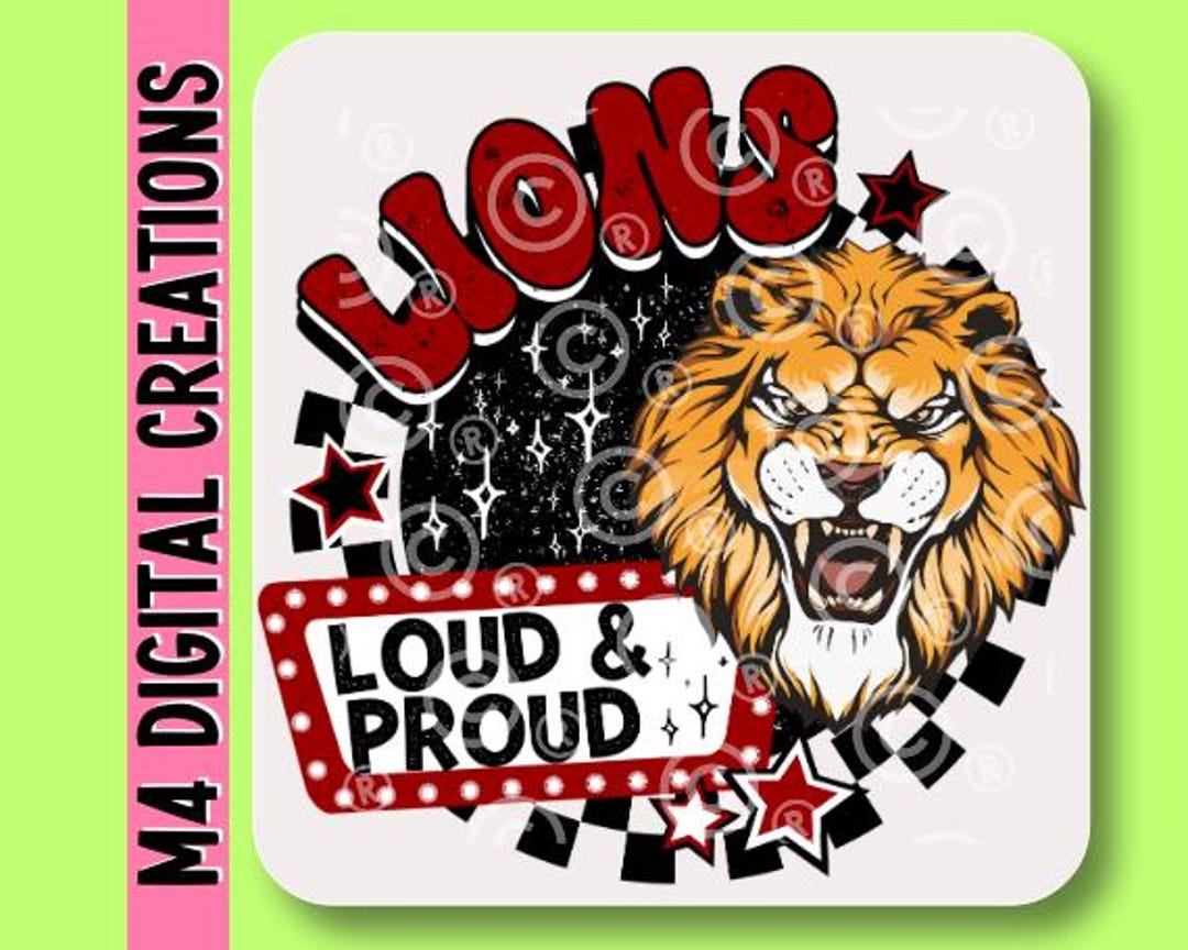 Lions Maroon Loud Proud Spirit PNG DTF Instant Download - Etsy
