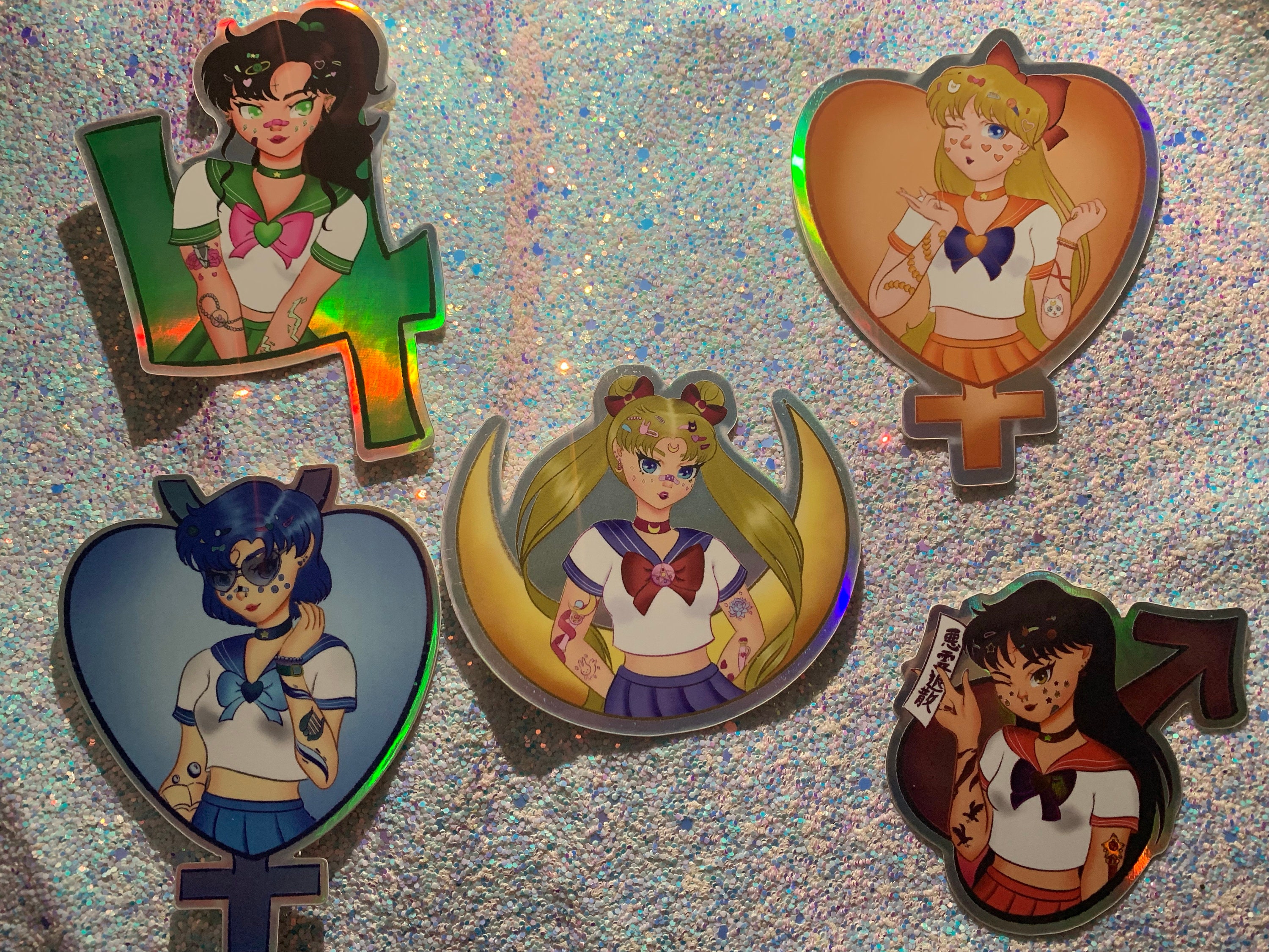 Decora Sailor Scouts Vinyl Holographic Stickers - Etsy