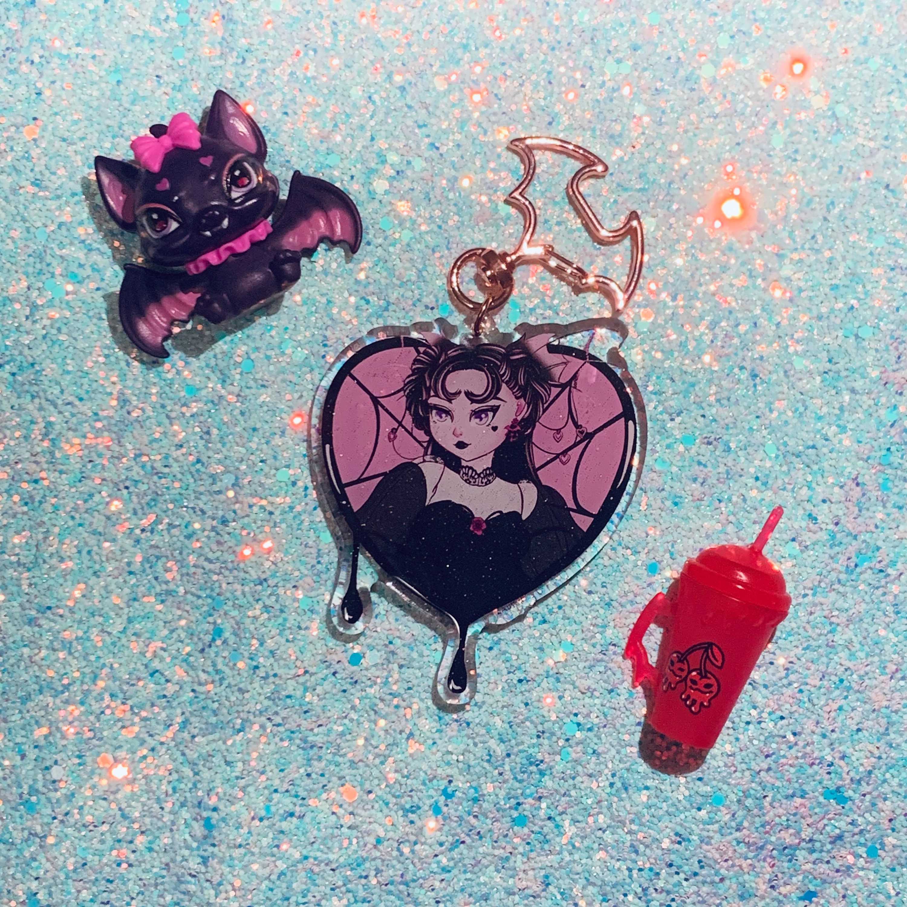 Drac Vampire Heart MH Vinyl Sticker and Acrylic Epoxy Charm - Etsy