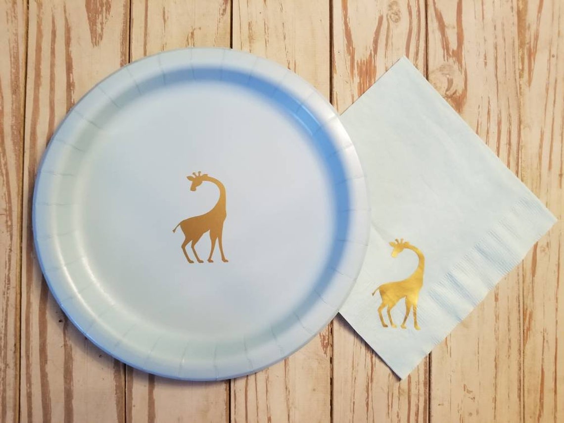 Giraffe Party Plates, Cups and Napkins, Giraffe Baby Shower, Giraffe ...