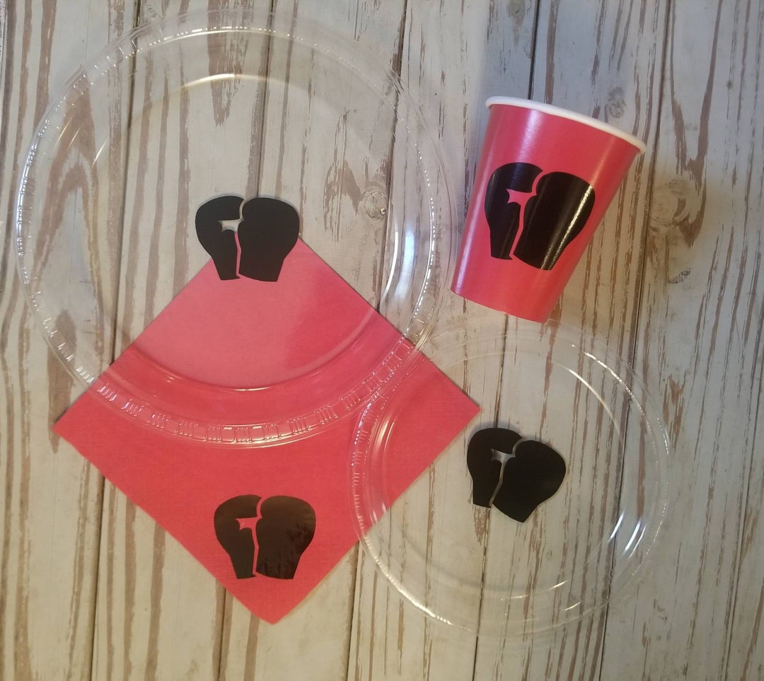 Boxing Plates, Cups and Napkins, Boxing Birthday Party, Boxer or Bows ...