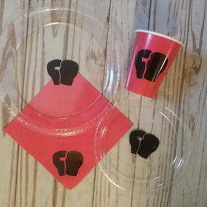 Boxing Plates, Cups and Napkins, Boxing Birthday Party, Boxer or Bows ...