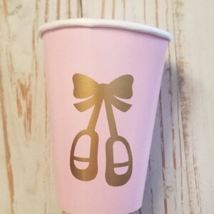 Ballerina Party Plates, Cups and Napkins, Pink and Gold Ballet Plates ...