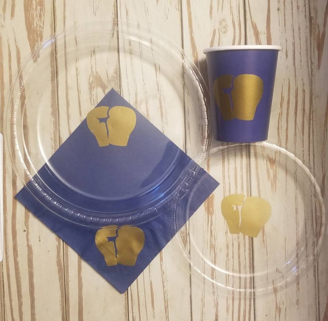 Boxing Party Plates, Cups and Napkins, Boxing Birthday, Boxing Party ...