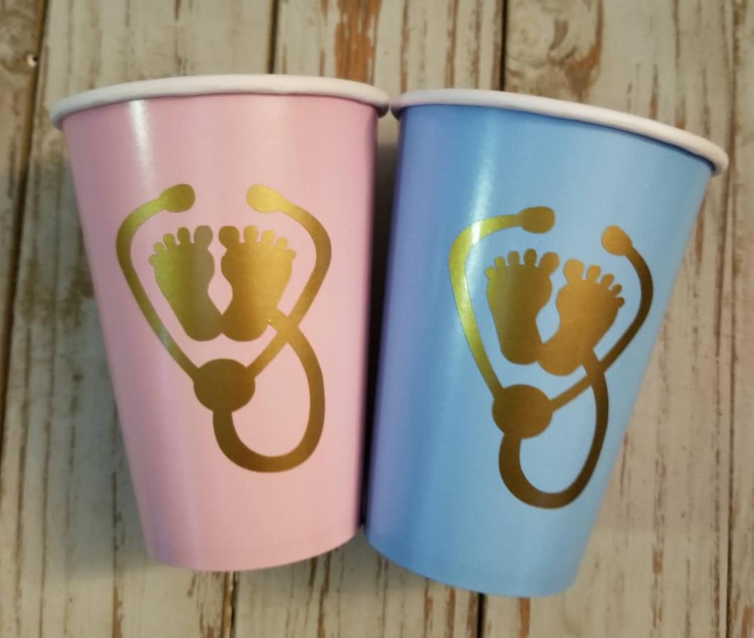 Nurse or Doctor Gender Reveal Plates, Cups, Napkins, Medical Gender ...