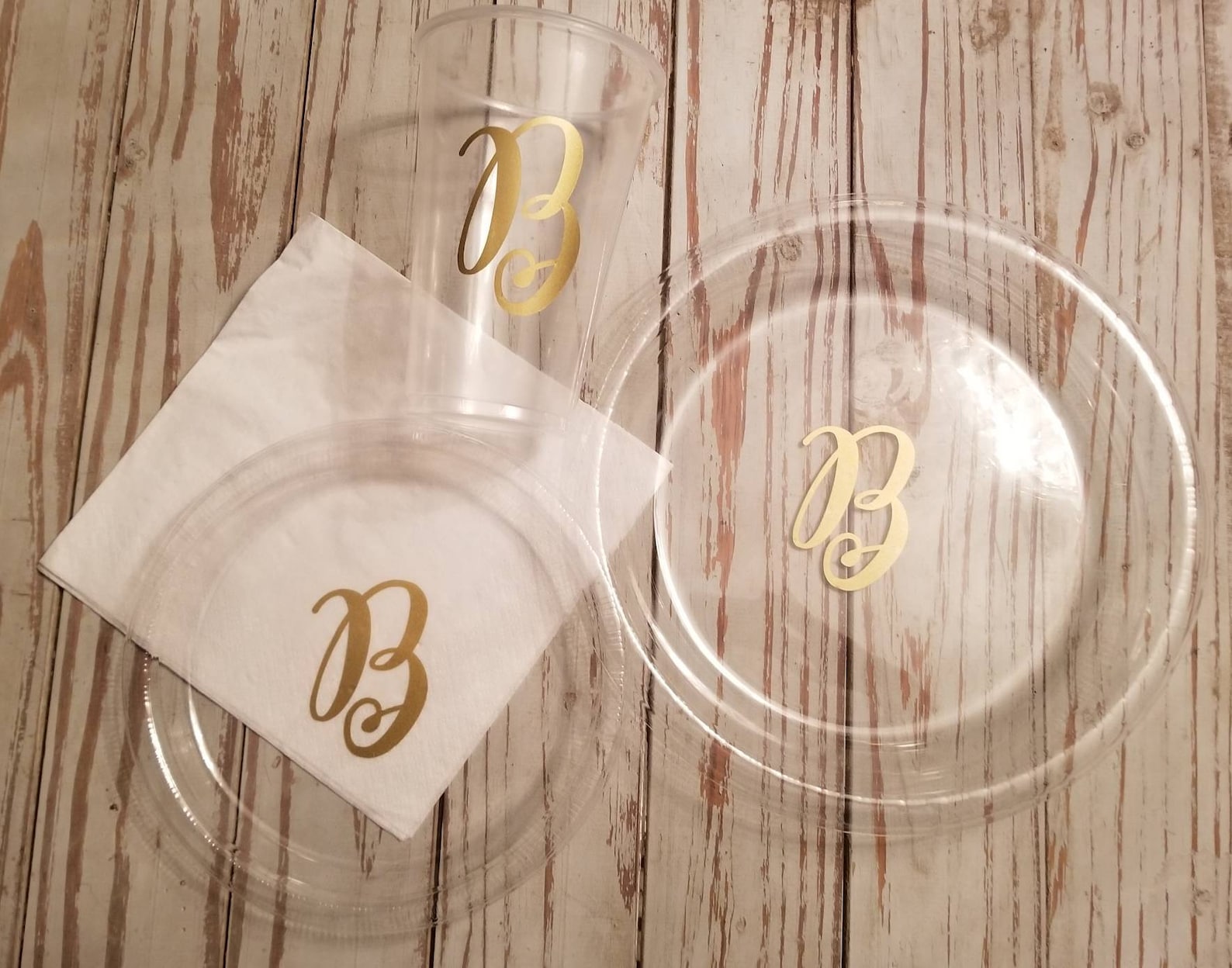 Monogrammed Plates, Cups and Napkins, Wedding Shower Plates and Cups ...