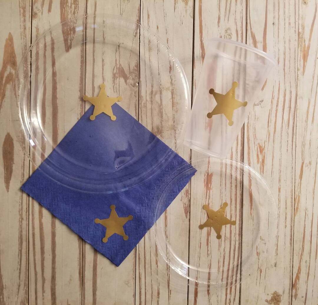 Sheriff Party Plates, Cups and Napkins, Sheriff Birthday Party, Cowboy ...