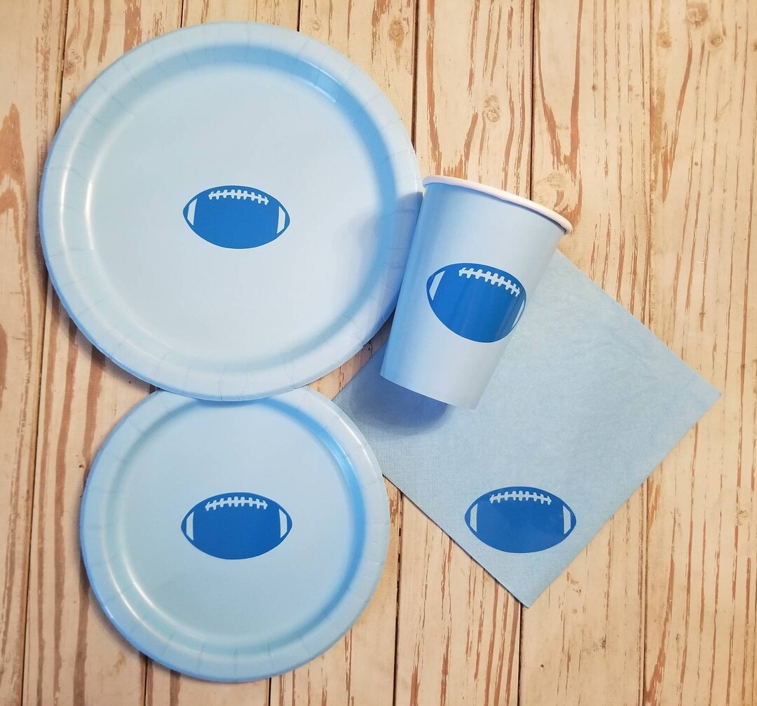 Football Plates, Cups and Napkins, Football Baby Shower, Football First ...