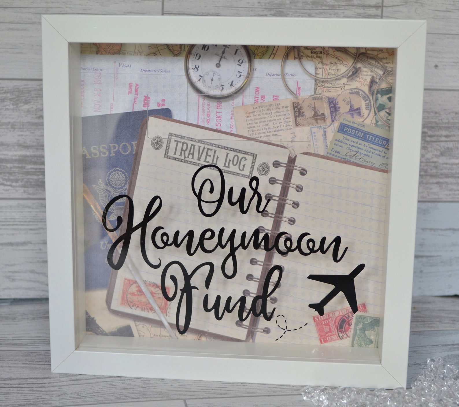 Personalized Honeymoon Fund Box: Engagement Gift, Travel Theme - Etsy