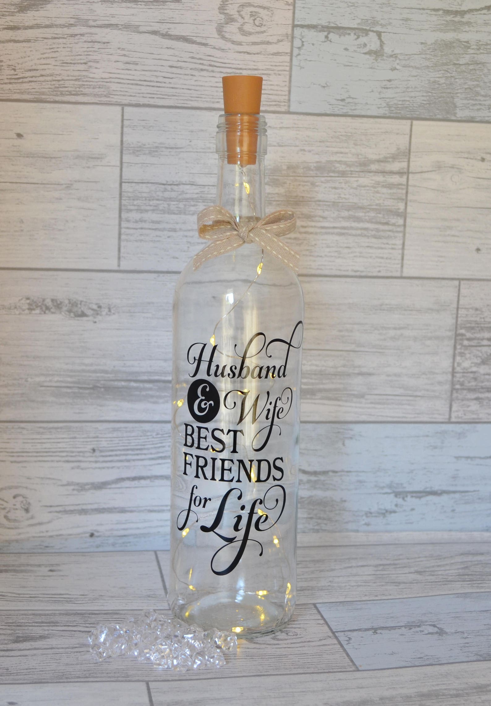 Wine Bottle Light Decorative Wine Bottle Wedding Gift | Etsy