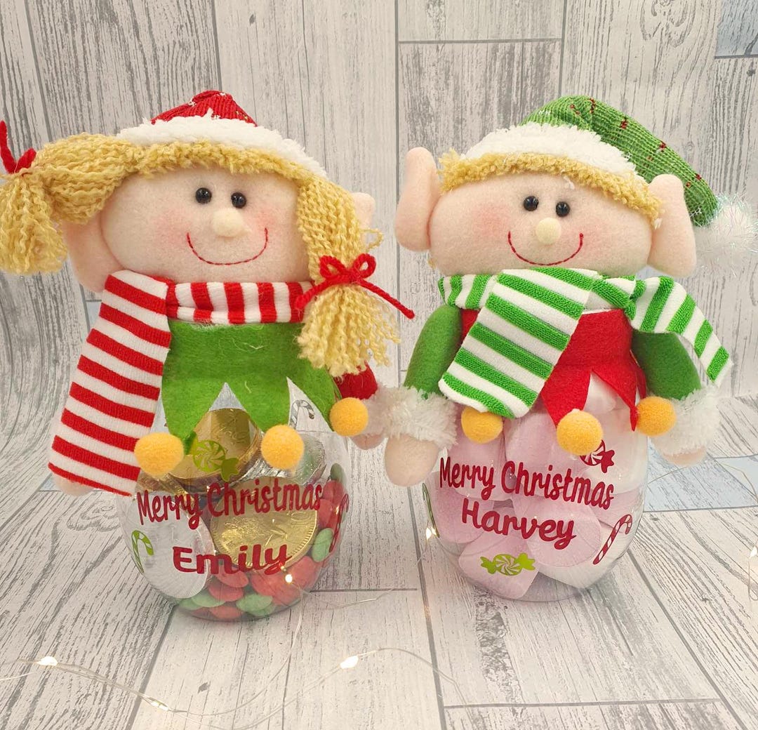 Personalised Elf Candy Jars - Christmas Candy Jars - Christmas ...