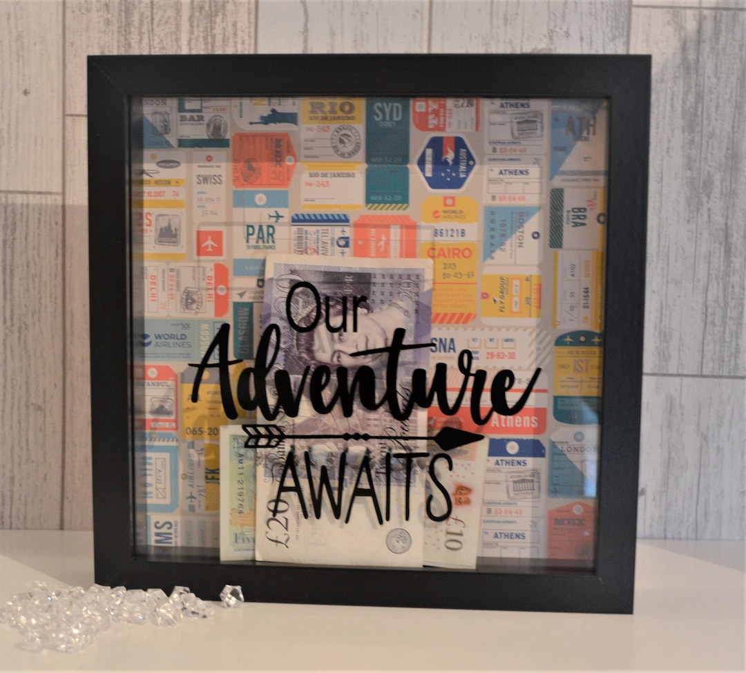 Our Adventure Fund Box, Engagement Present, Honeymoon Money Box ...