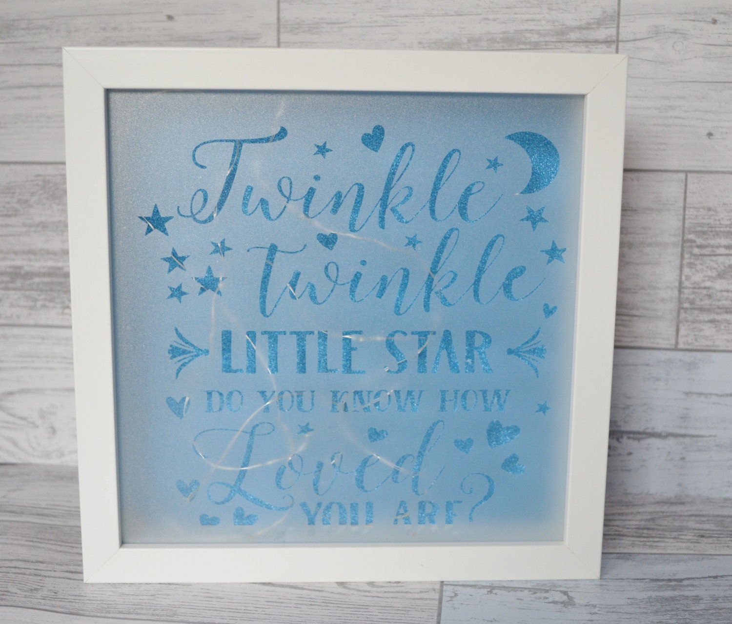 Night Light Nursery Decor Shadow Box Twinkle Twinkle | Etsy