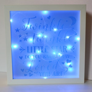 Night Light, Nursery Decor, Shadow Box, Twinkle Twinkle, Childrens ...