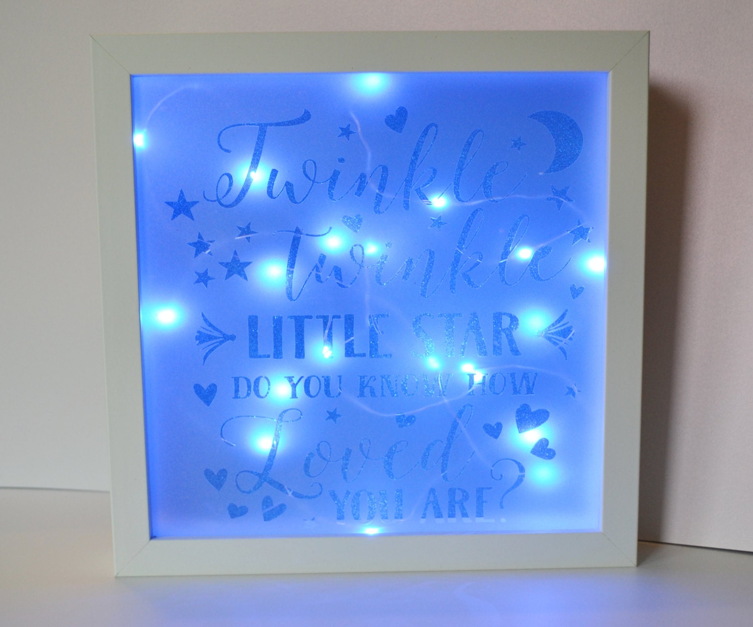 Night Light Nursery Decor Shadow Box Twinkle Twinkle | Etsy