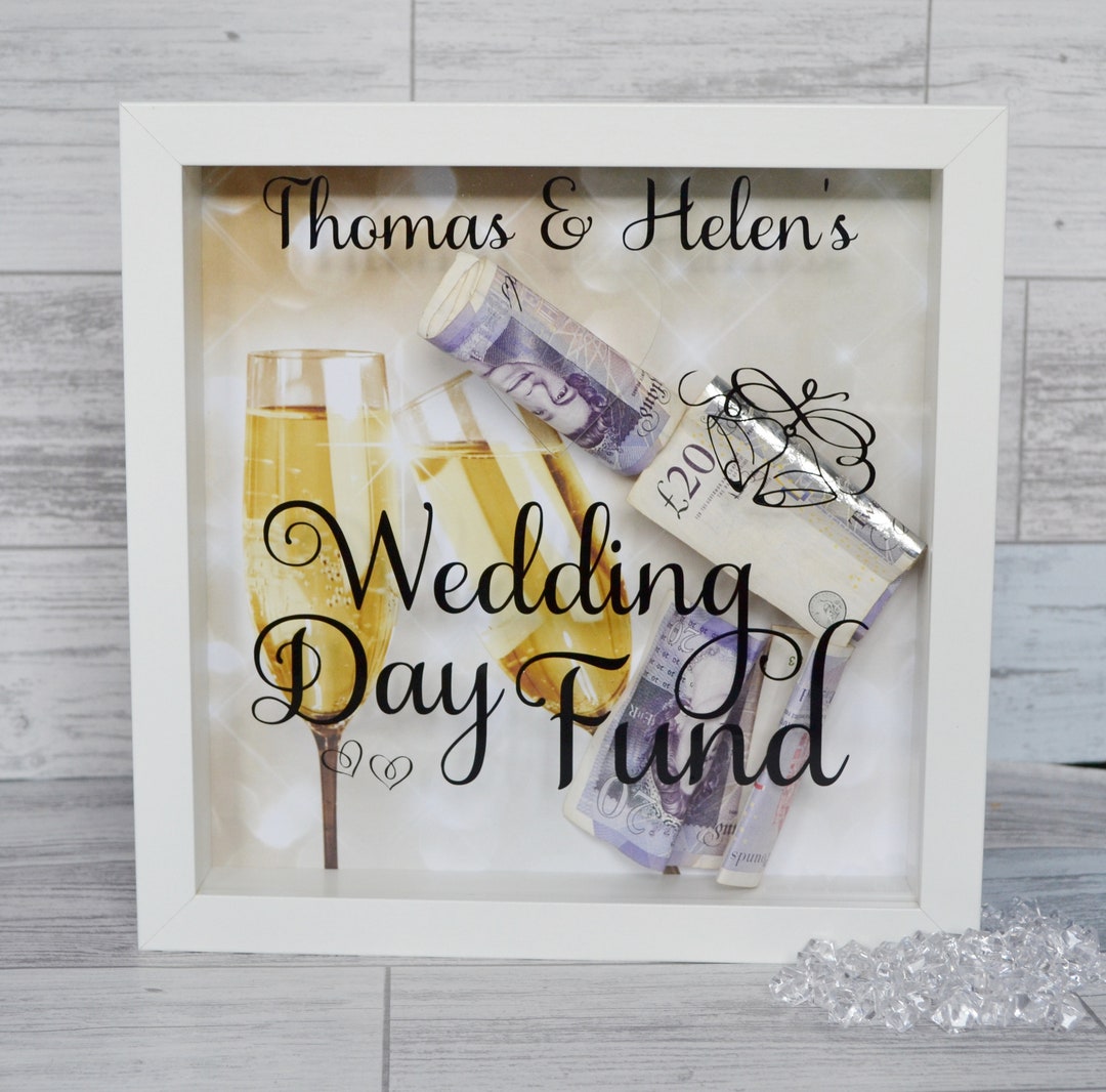 Engagement Present, Wedding Money Box Frame, Wedding Day Fund Box ...