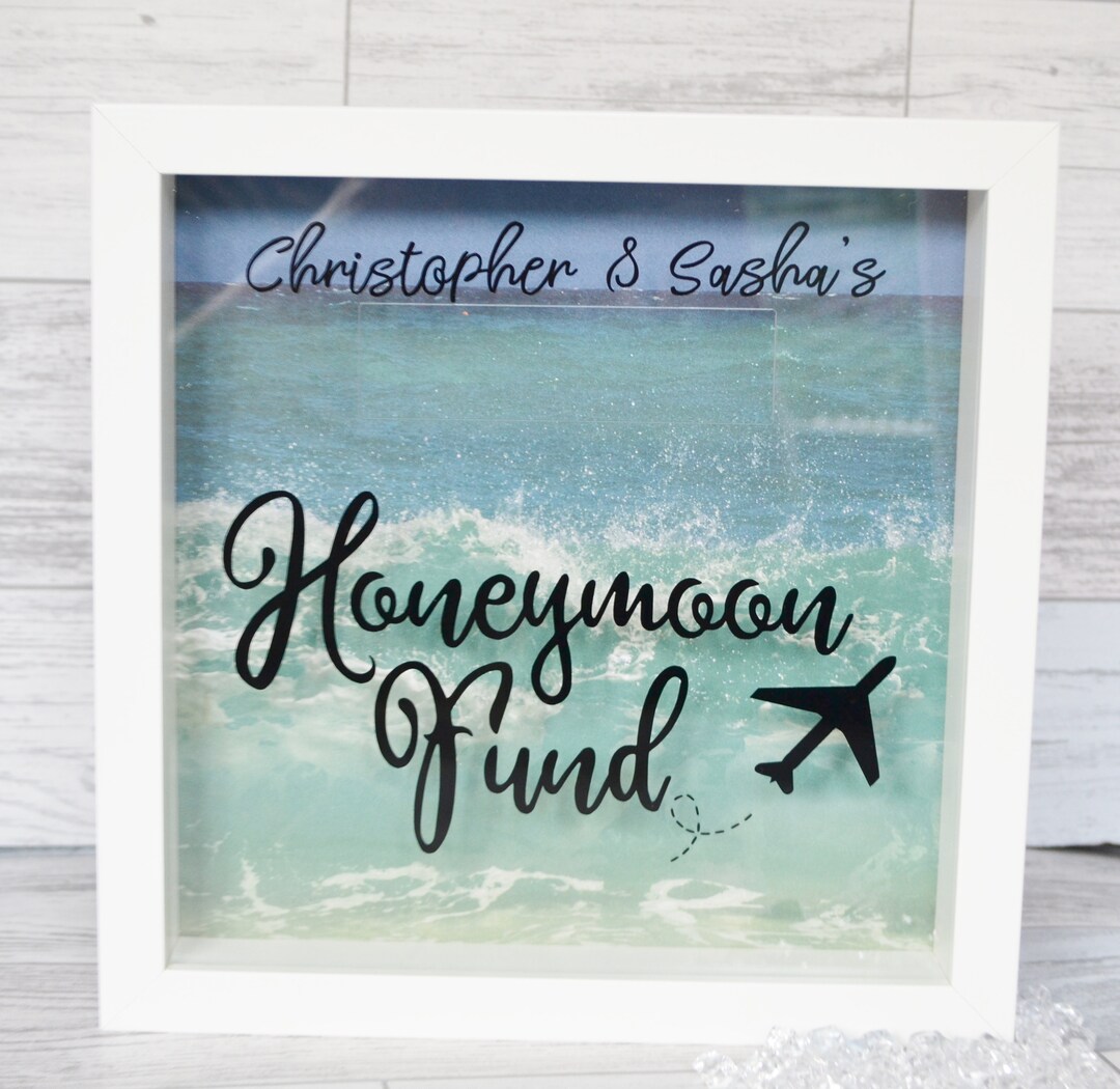 Personalized Honeymoon Fund Box: Engagement Gift Money Frame - Etsy