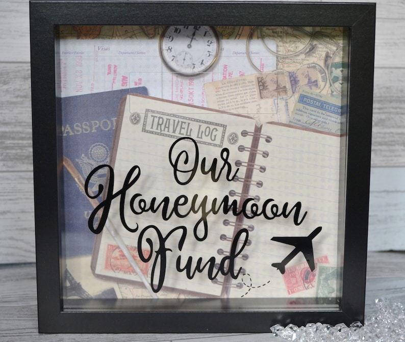 Personalized Honeymoon Fund Box: Engagement Gift, Travel Theme - Etsy