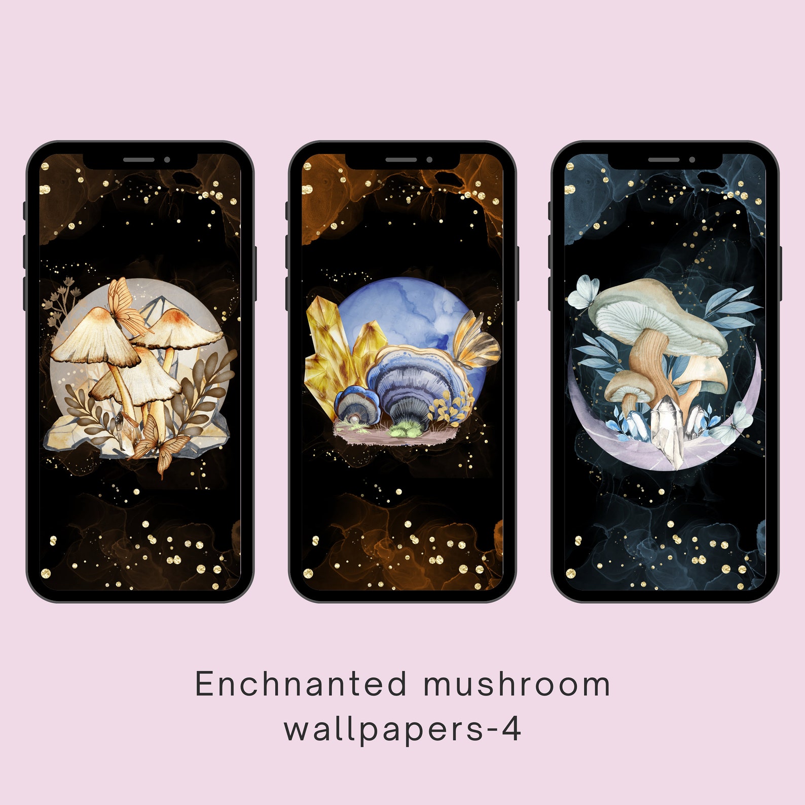 Mystical Mushroom Phone Wallpaper Digital Download, Witchy Fairy-core ...