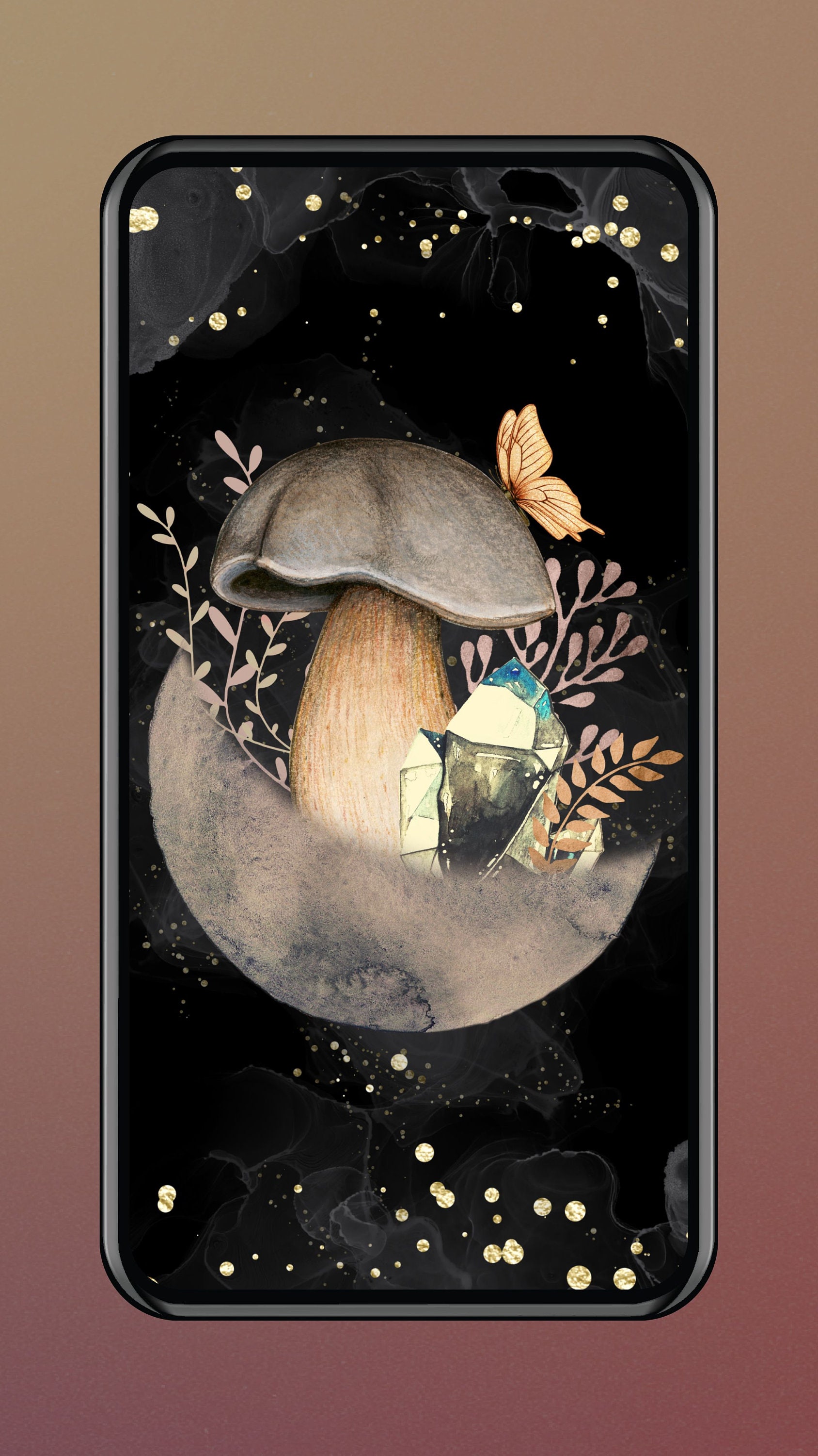 Mystical Mushroom Phone Wallpaper Digital Download, Witchy Fairy-core ...