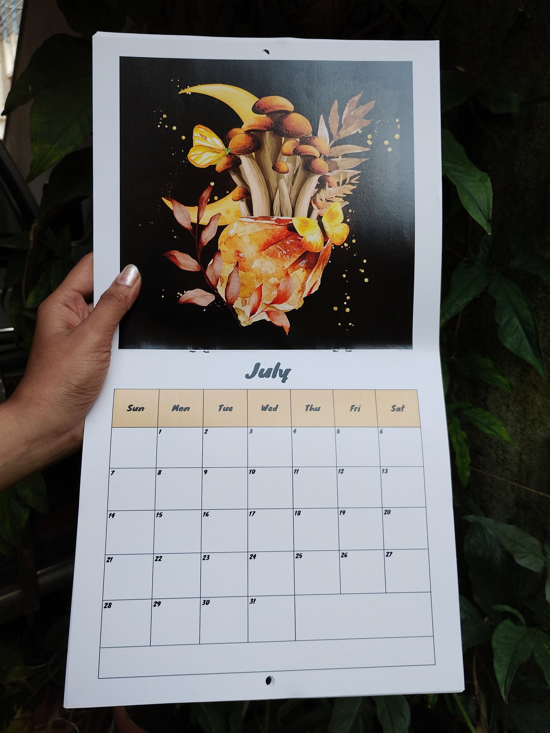 Mushroom Wall Calendar 2024 Cottagecore Fairy Witch-dark - Etsy