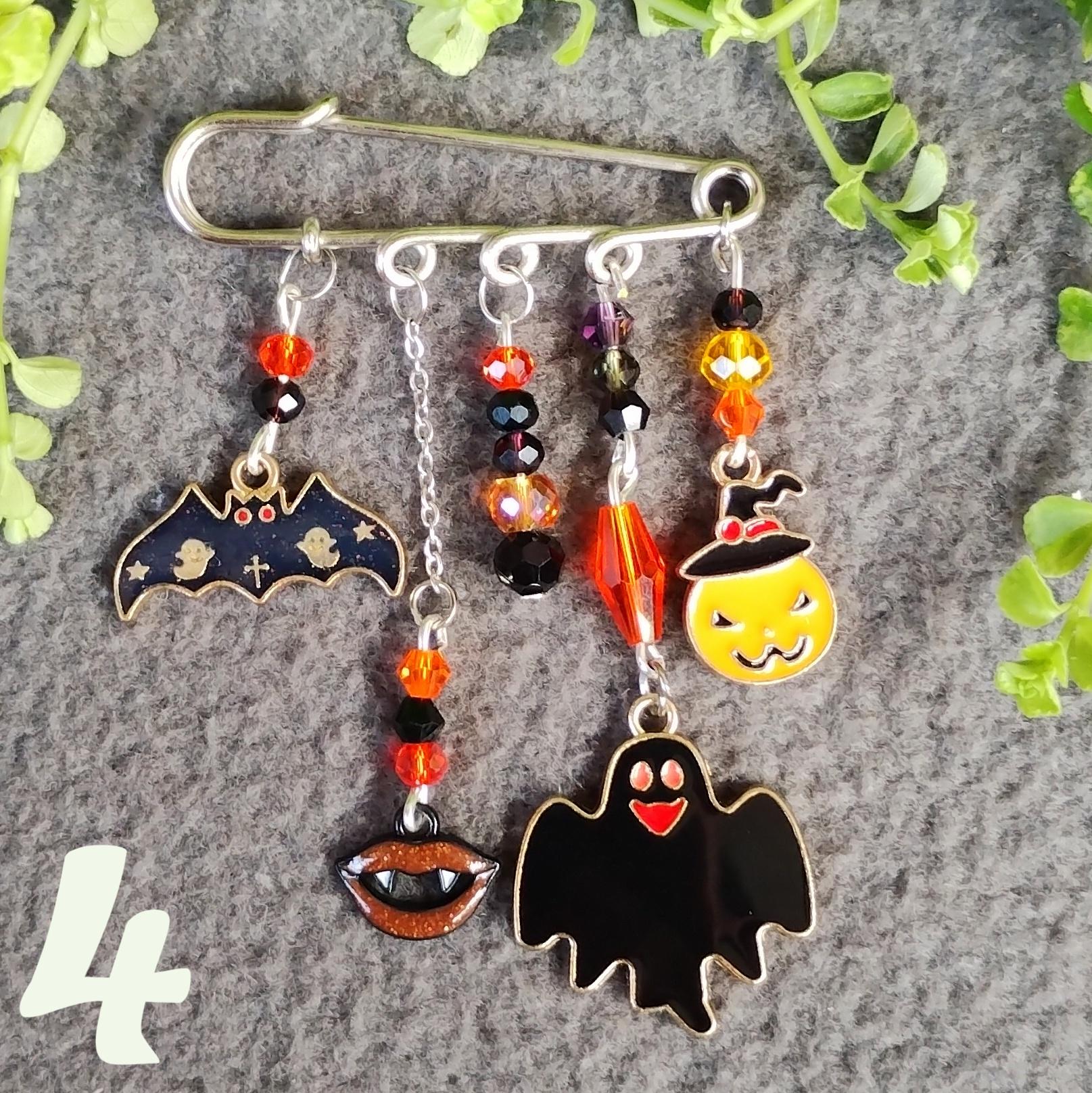 Cute Spooky Halloween Ghost Pin Brooch, Handmade Halloween Jewelry Kilt ...