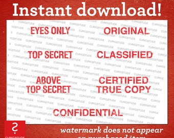 TOP SECRET classified document cover sheets printable PDF | Etsy