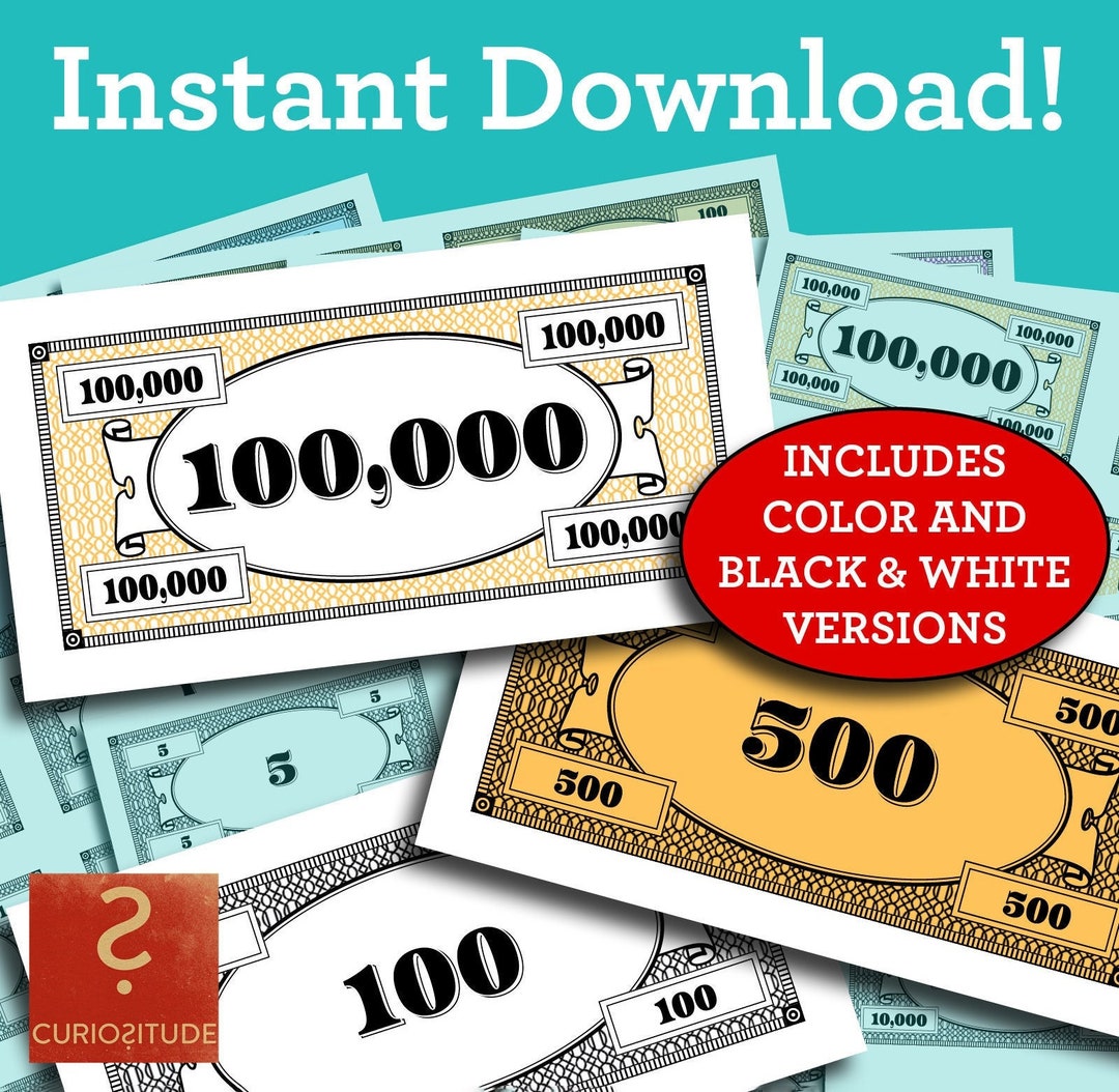 Printable 500 Monopoly Money
