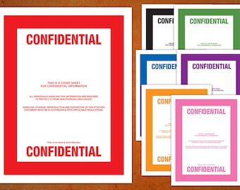 TOP SECRET Classified Document Cover Sheets Printable PDF - Etsy